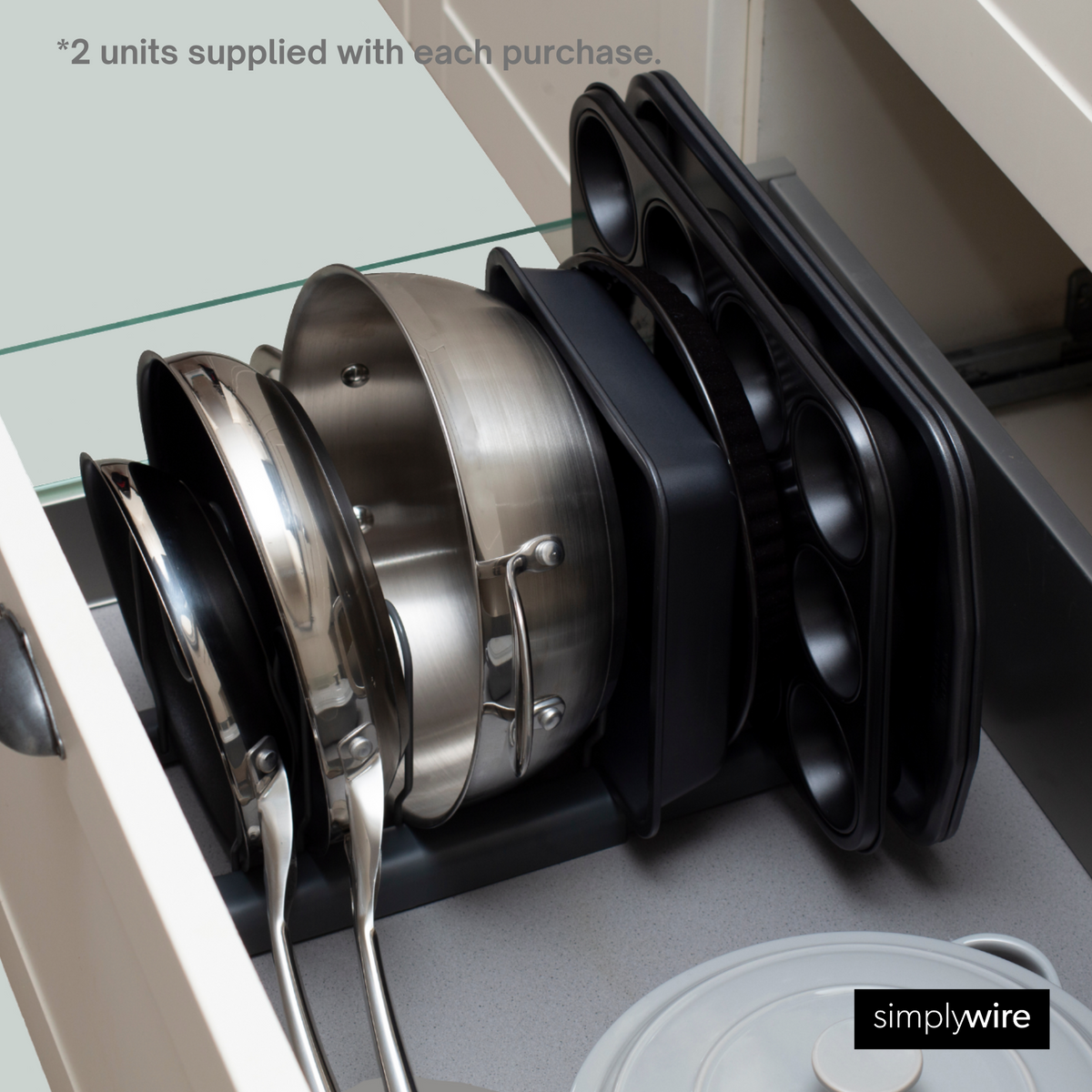 Expandable Baking Tray and Chopping Board Rack – Pack of 2 - Pan Lid S ...