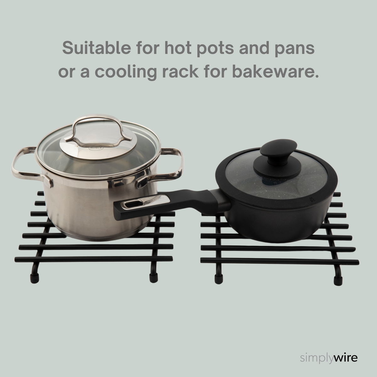 Trivet – Pack of 2 - Heat Resistant – Kitchen Worktop Protectors – Squ ...