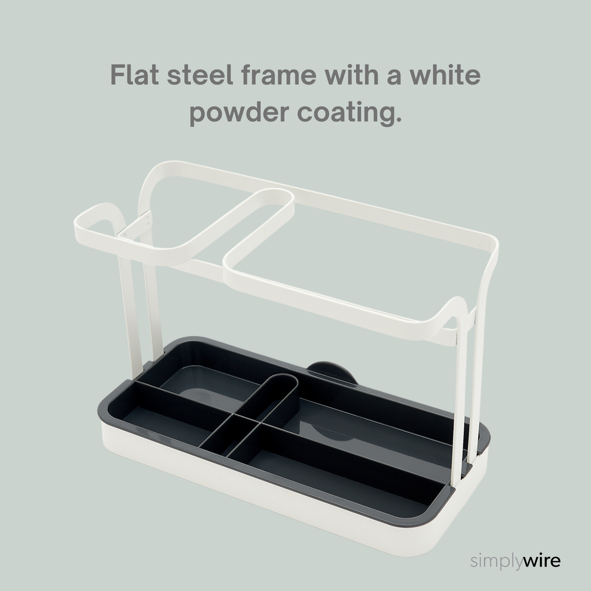 Sink Tidy/Caddy – Retro Flat Wire Kitchen Sink Organiser – White ...